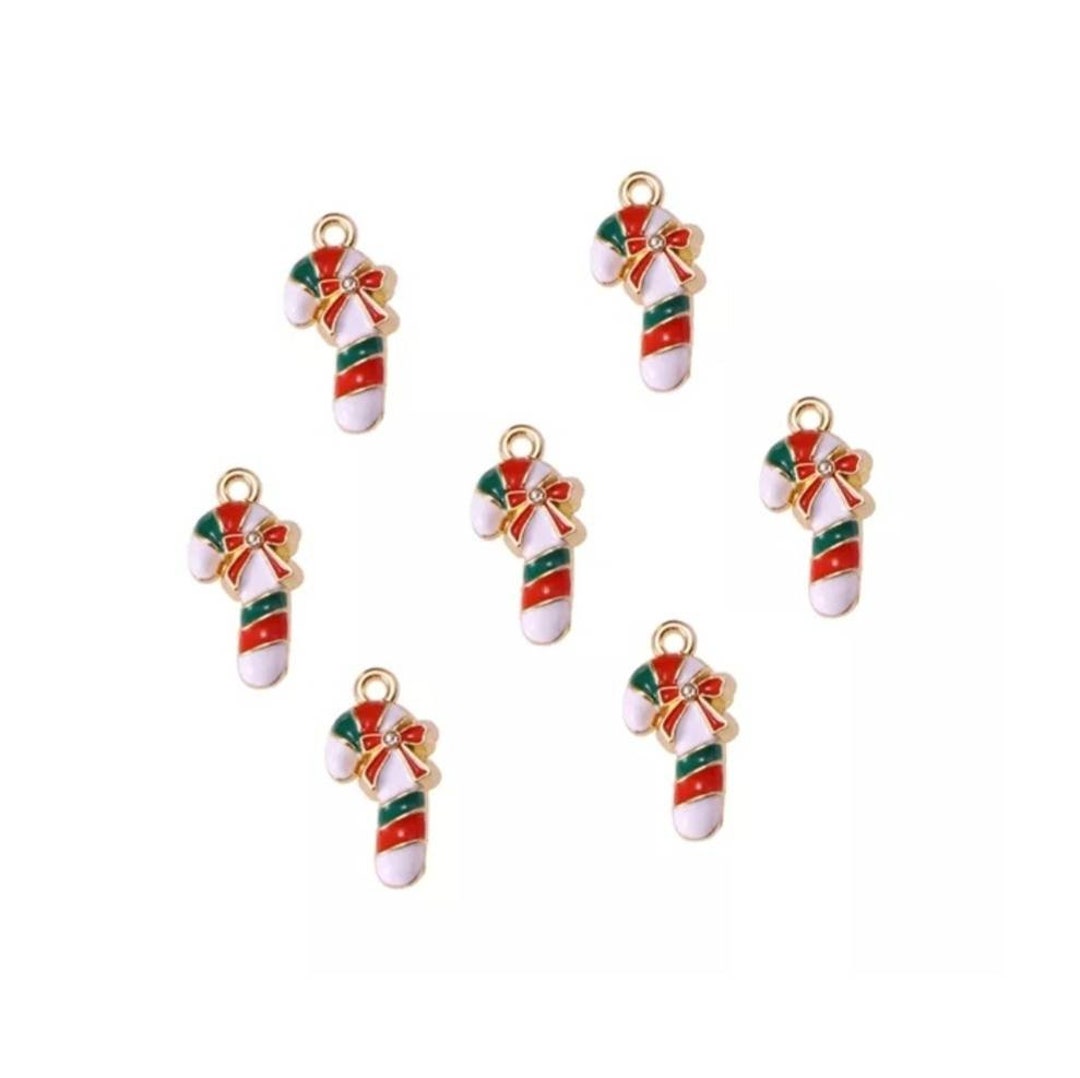 Candy Cane Charms Red Green and White Enamel Candy Cane Charms Enamel ...