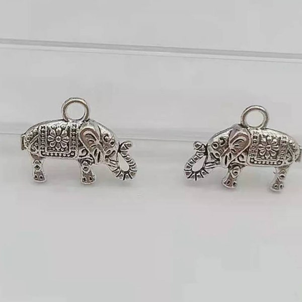 Small Elephant Charm - Etsy