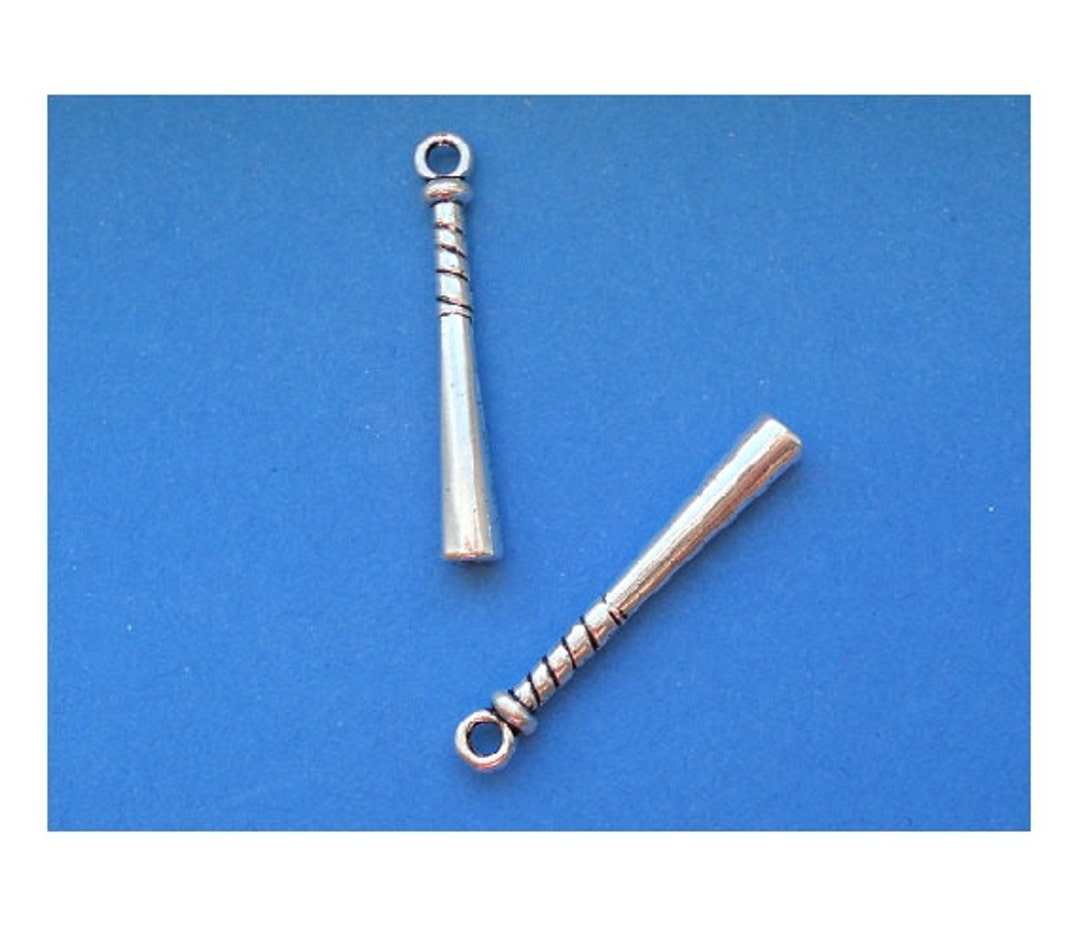 Baseball Bat Charms Softball Bats Pendants 3-D Silver Coach Summer ...