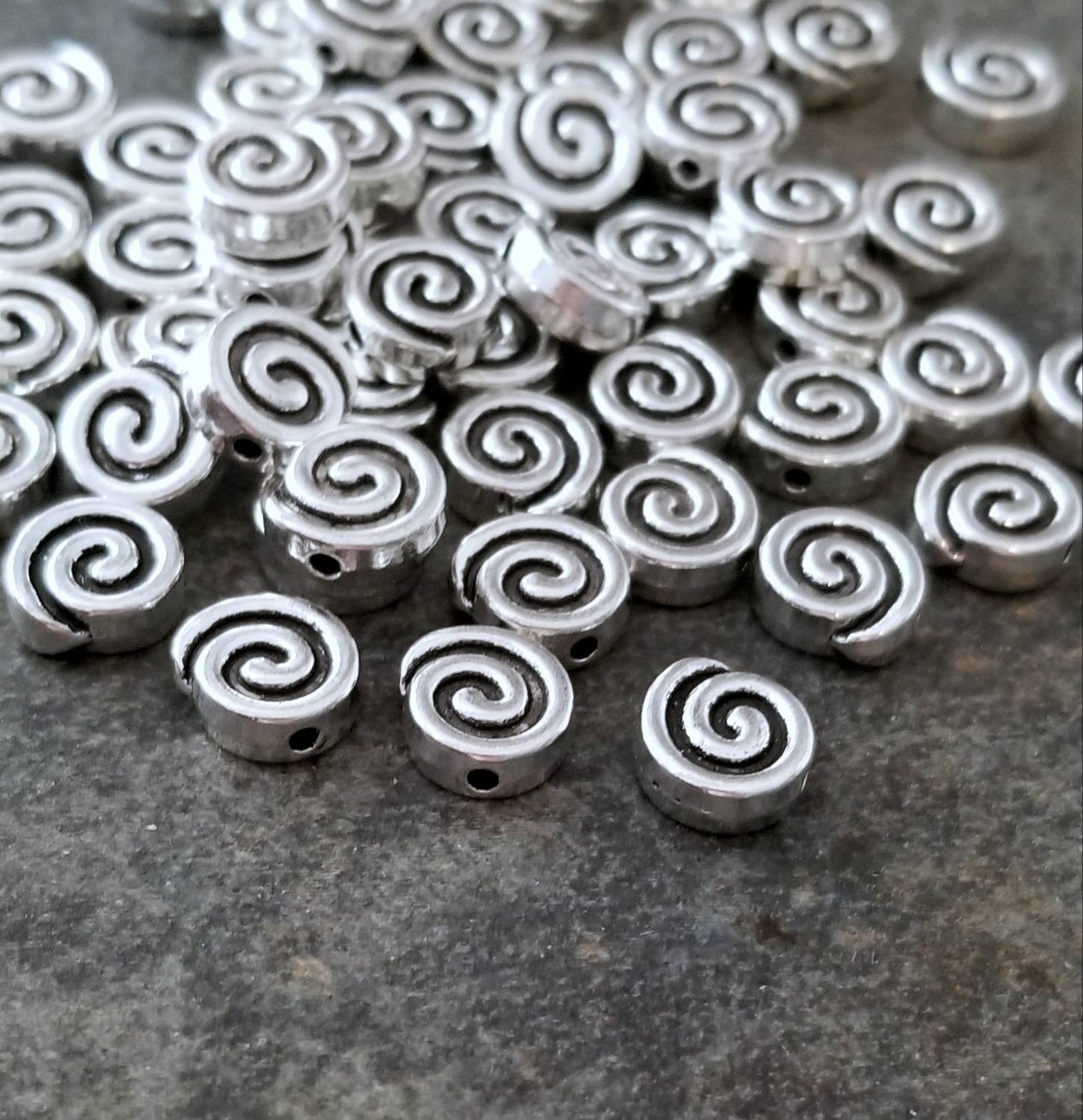 Spiral Spacer Beads Labyrinth Beads Swirl Beads Focal Spiral - Etsy