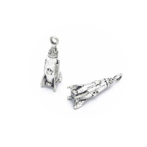 Rocket Charms Spaceship Pendants Silver Gold Bronze Rocketship Charms ...