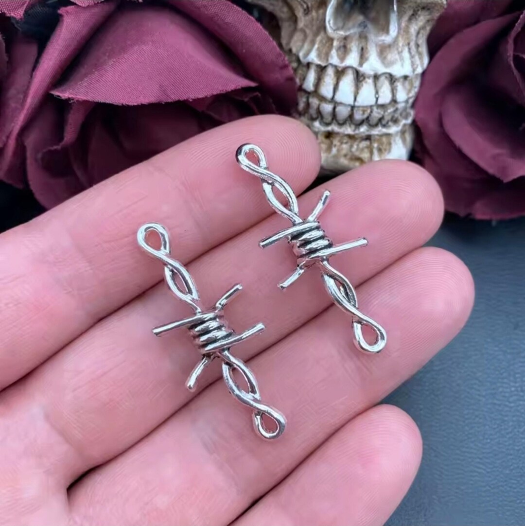 Long Barbed Wire Connectors Goth Jewelry Supplies 40x17mm - Etsy