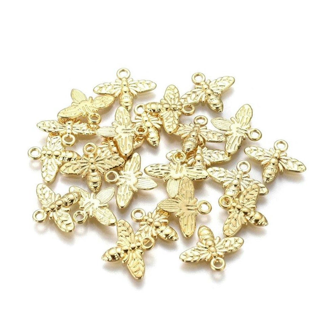 Little Gold Bee Charms Realistic Honeybee Charms Beekeeper Charms Bee ...