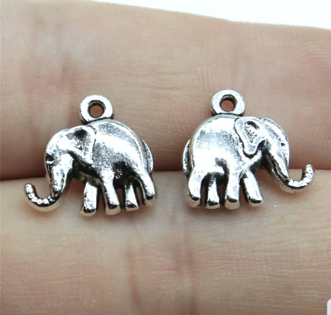 6 Baby Elephant Charms Sweet Little Elephants Mini Elephant Charms ...