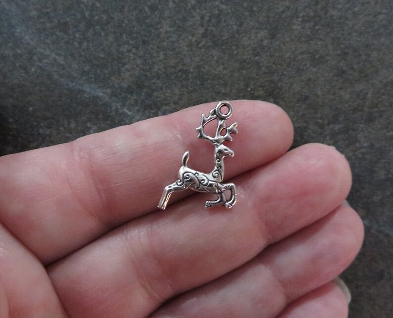Darling Deer Charms Reindeer Charms Sleigh Christmas Charms Silver Deer ...