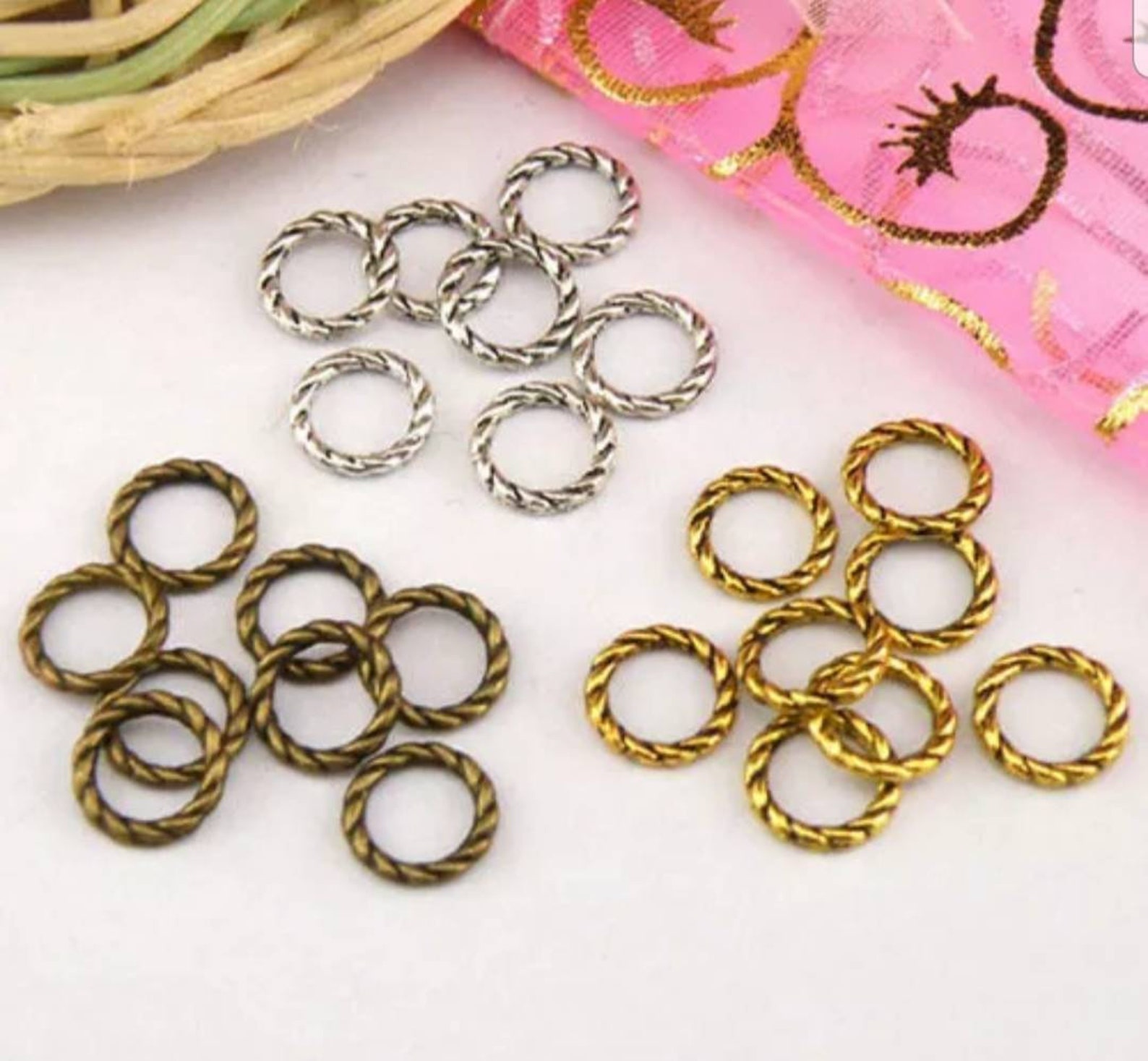 Twist Jump Rings Closed Rope Twisty Linking Rings Silver Gold - Etsy