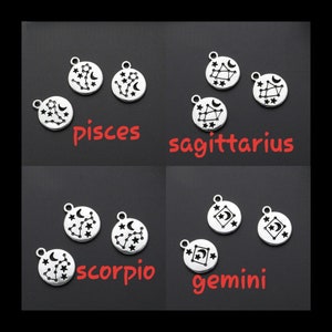 Constellation Charms Zodiac Charms Small Star Sign Charms Jewelry ...