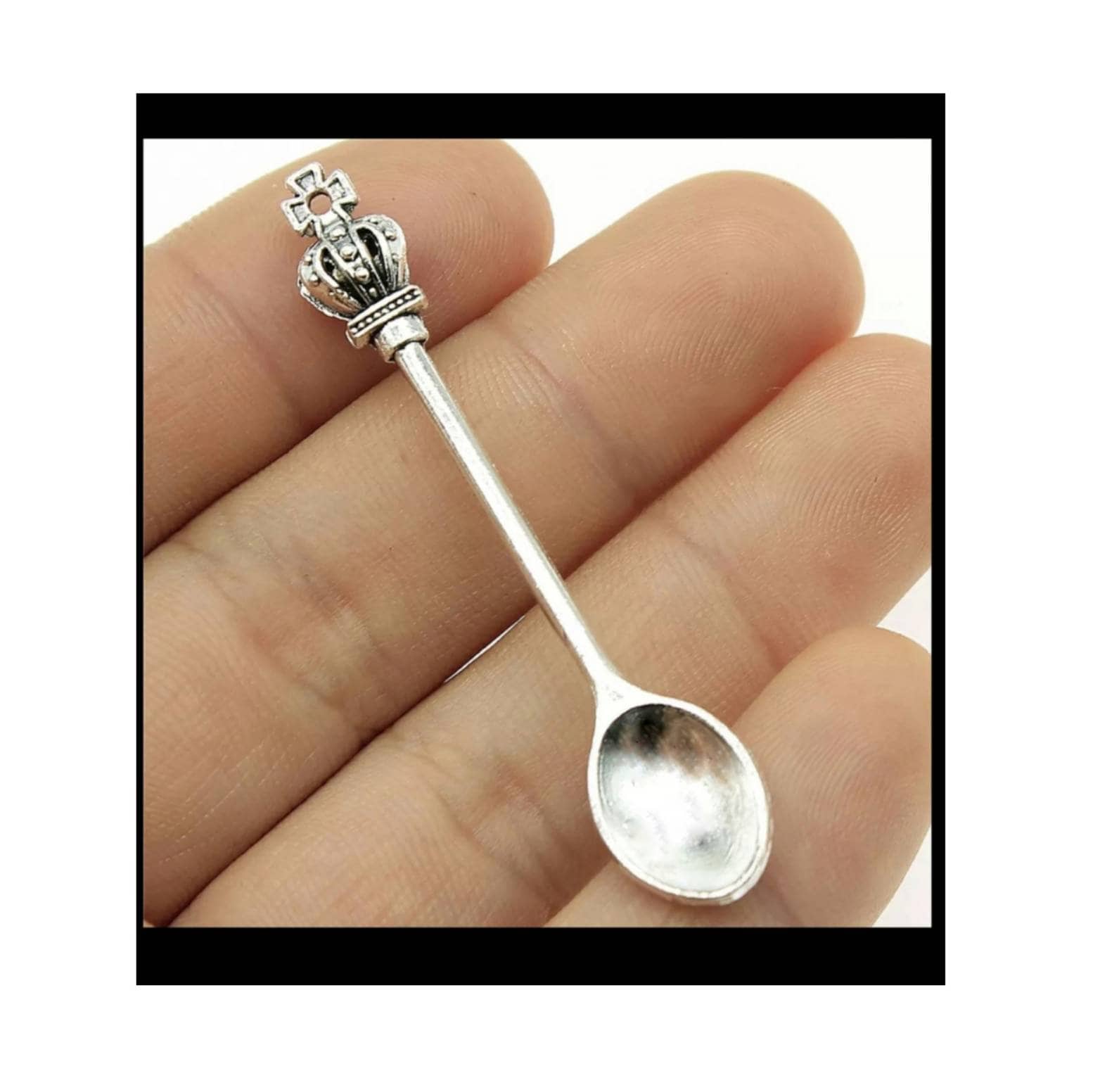 2 Long Spoon Pendants Royal Spoons Crown Spoons Beautiful Well - Etsy UK