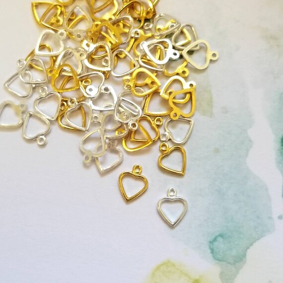 Teeny Tiny Heart Charms Mini Heart Charms Valentine's Day | Etsy