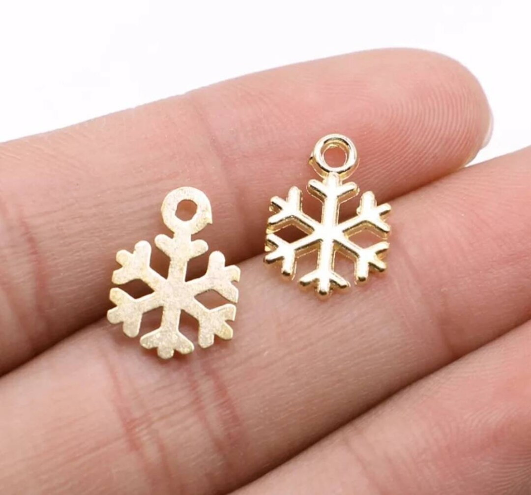 Mini Light Gold Snowflake Charms Little Gold Snowflake Charms Sweet ...