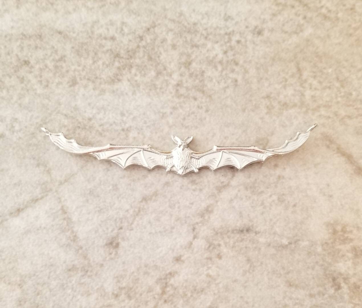 Large Bat Connector Long Bat Pendants With 2 Loops Black Gold - Etsy