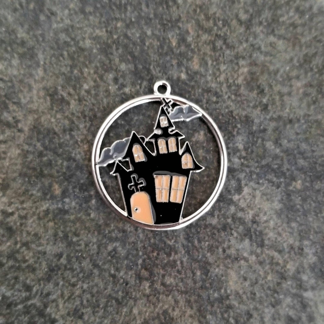 Haunted House Charms Enamel Haunted Mansion Charms Halloween Charms ...