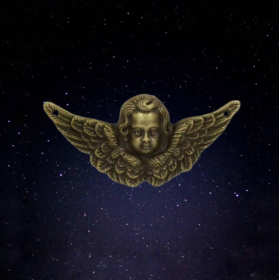 Large Bronze Gothic Cherub Connectors Cherub Pendants Cemetery Dark ...