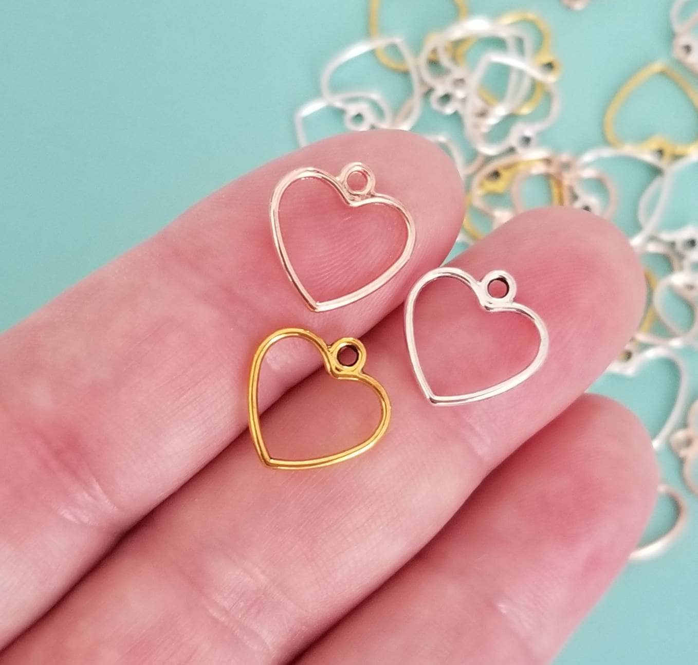 Darling Heart Charms Mini Heart Charms Silver Gold Rose Gold | Etsy