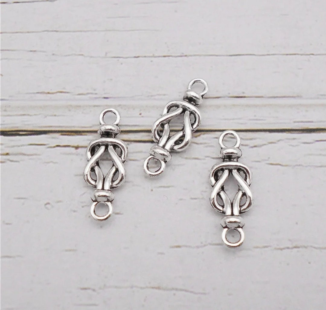 Small Knot Connectors Darling Little Knotted Bracelet Connectors Double Sided Design Jewelry ...