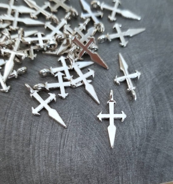 Tiny Sword Charms Medieval Sword Charms Mini Cross Sword - Etsy