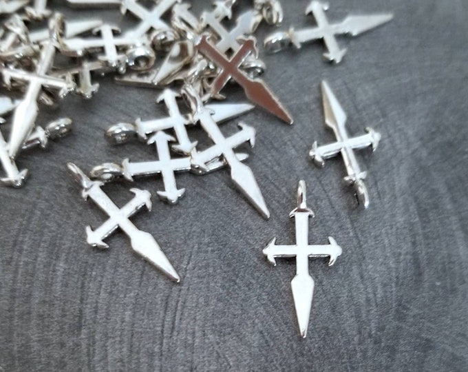 Tiny Sword Charms Medieval Sword Charms Mini Cross Sword Charms Weapon ...