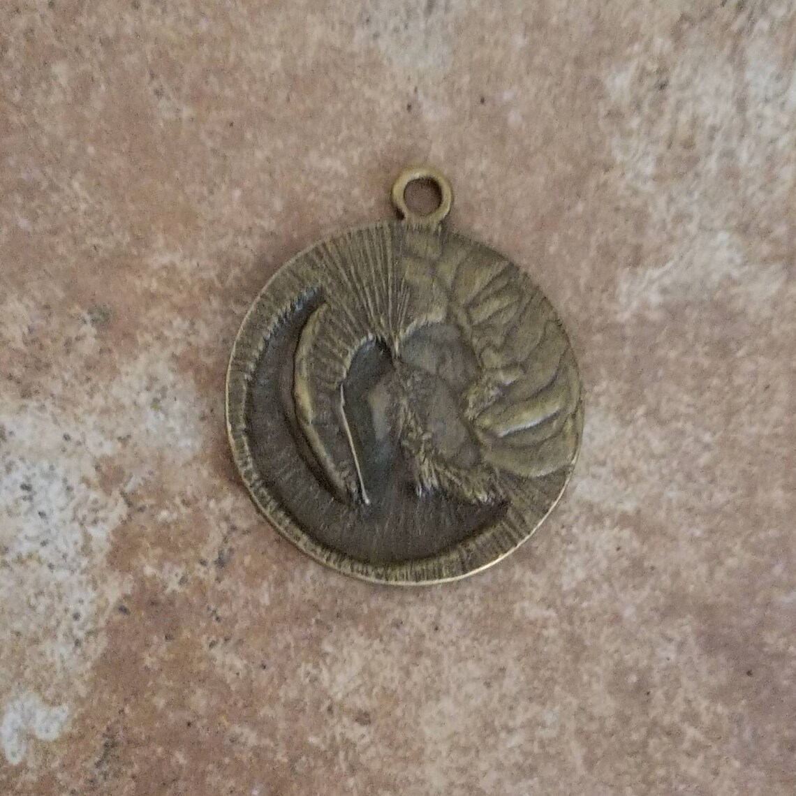 Drawing Down the Moon Amulet Celestial Pendant Large Bronze Moon Fairy ...