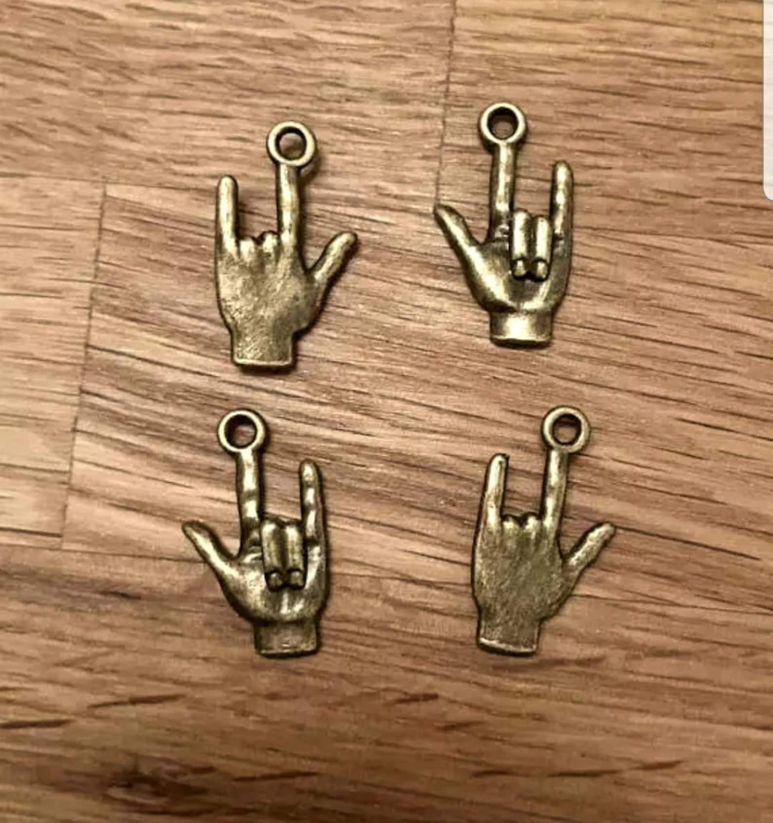 I Love You Charms ASL Sign Language Small Dimensional Hand - Etsy