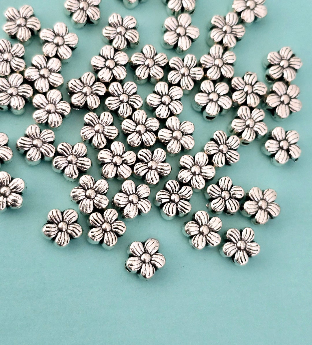 20 Sweet Little Flower Spacer Beads Mini Spring Flower Beads Jewelry ...