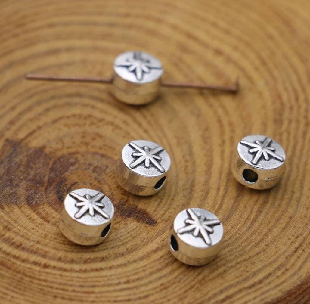 Compass Spacer Beads Small Compass Beads North Star Beads - Etsy