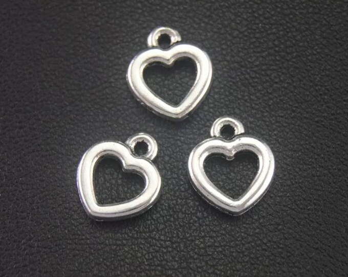 Sweet Little Heart Charms Mini Open Hearts Double Sided Valentine's Day ...