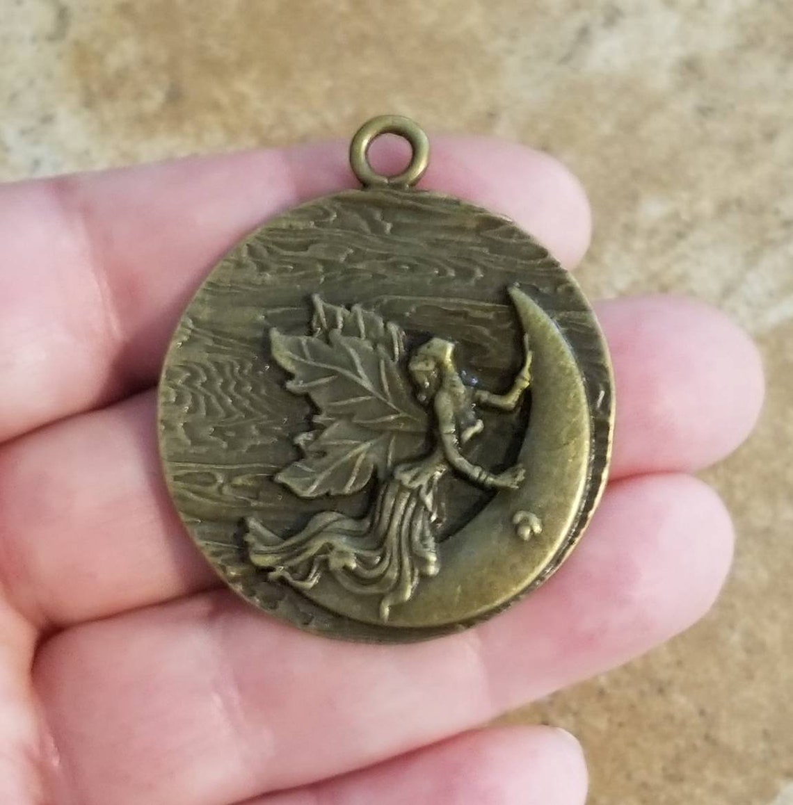 Drawing Down the Moon Amulet Celestial Pendant Large Bronze - Etsy