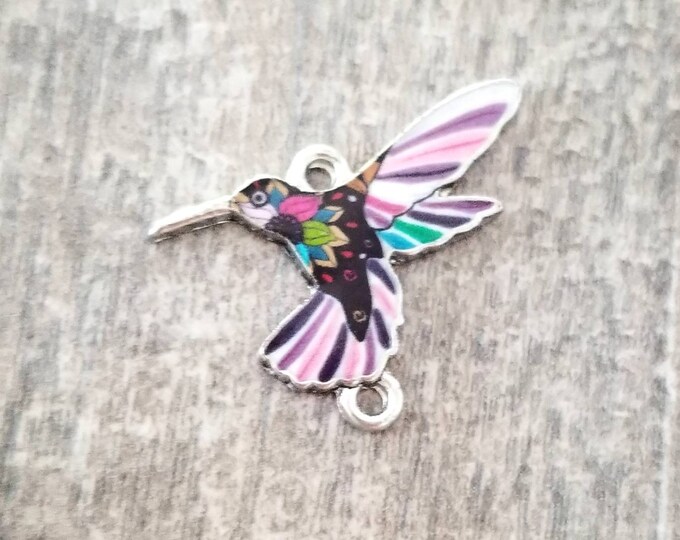 Enamel Hummingbird Connectors Colorful Hummingbird Charms Bird ...