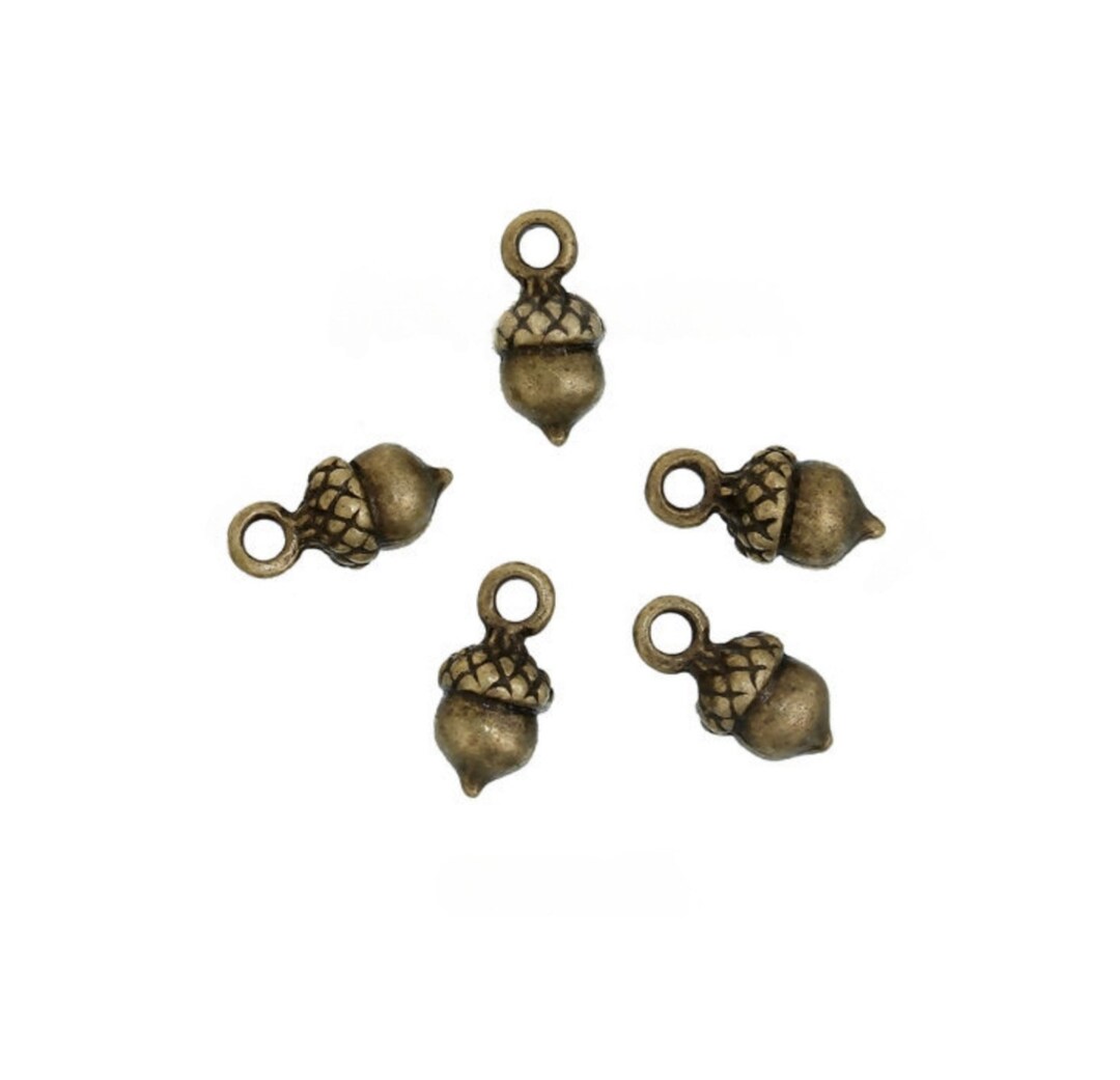 10 Bronze Acorn Charms Mini Bronze Acorns Fall Charms Acorn Findings ...