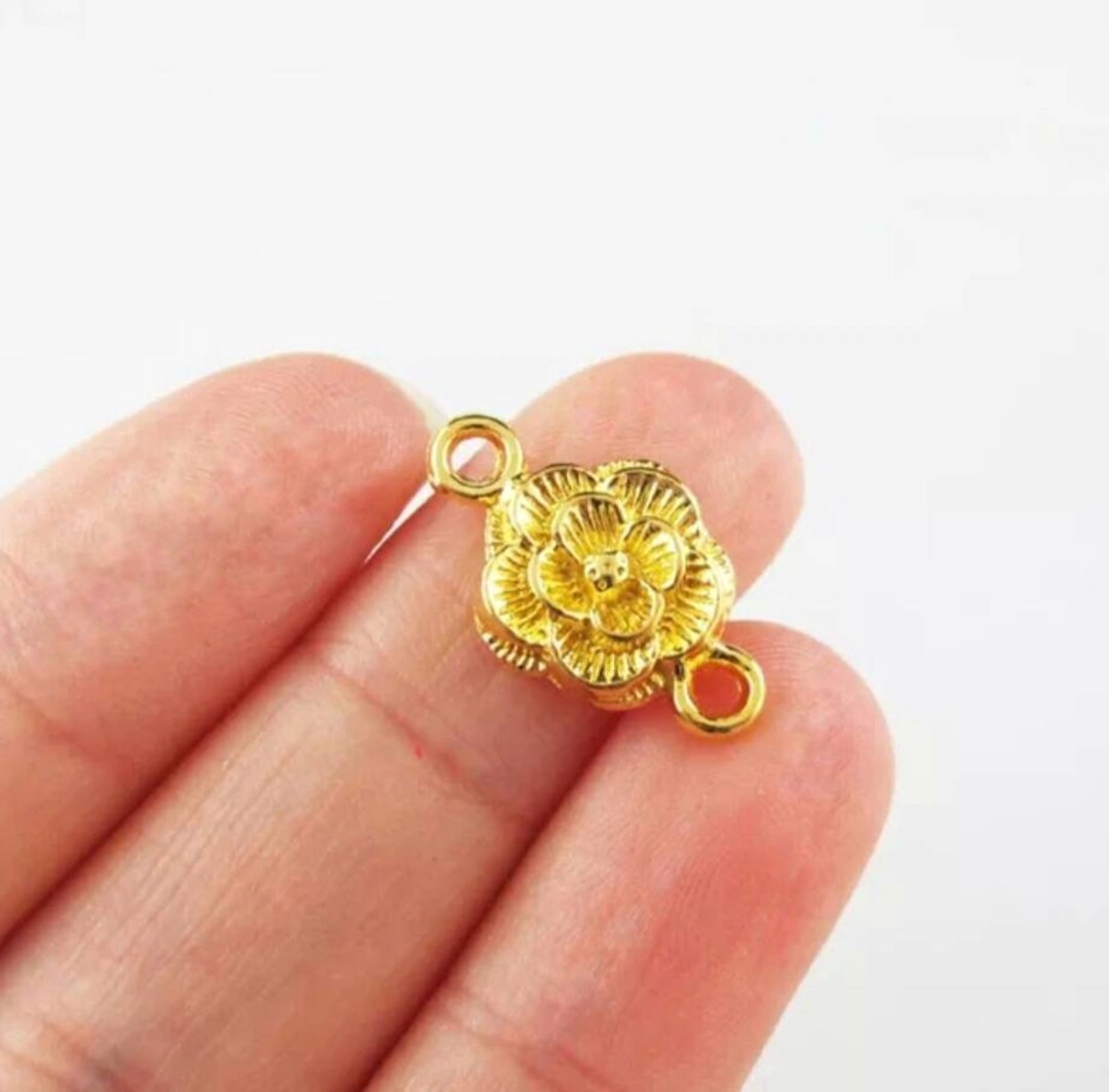 10 Beautiful Gold Flower Connectors Small Bracelet Connectors Gold ...