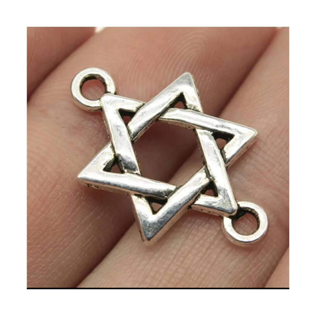 6 Star Connectors Star of David Connectors Bracelet Charms Jewelry ...