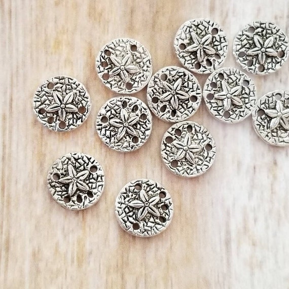 10 Mini Sand Dollar Charms Little Double Sided Well Crafted | Etsy
