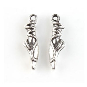 Ballet Slipper Charms Point Shoes Dancing Feet Ballerina Charms 3-D ...