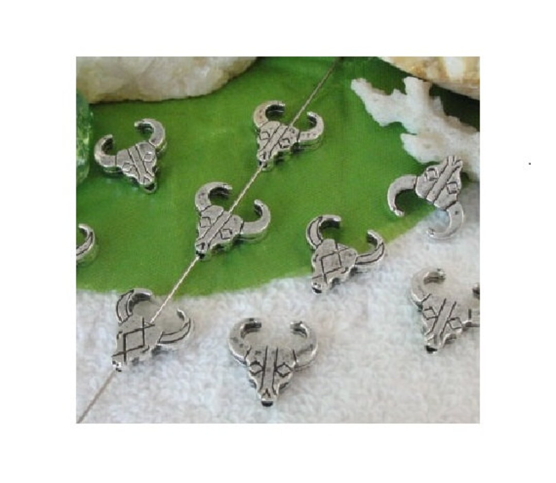 10 Native Design Cattle Cow Bull Beads Ox Buffalo Spacer Beads Atq ...