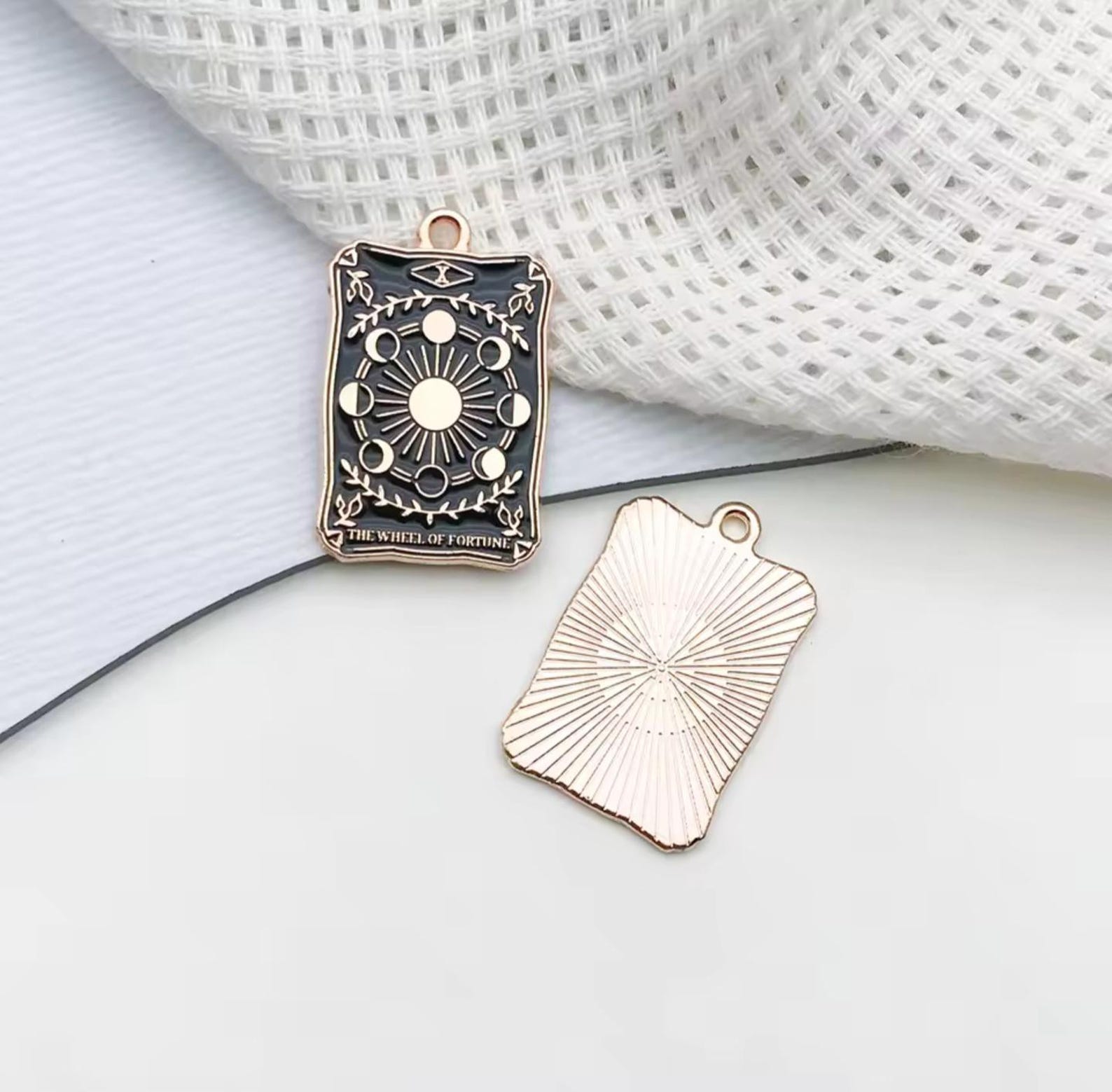Tarot Card Pendant Black Enamel Tarot Pendants Mystical Pendants ...