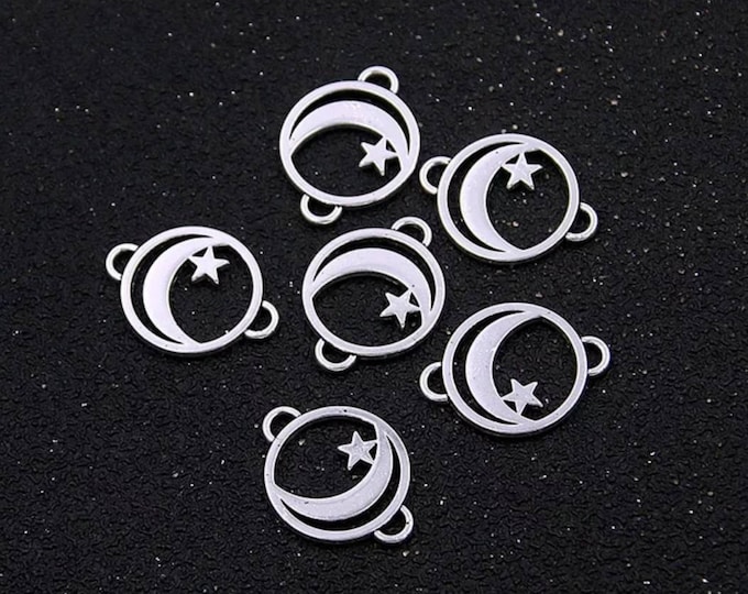 Crescent Moon Connectors Moon and Star Connectors Crescent Moon Charms ...