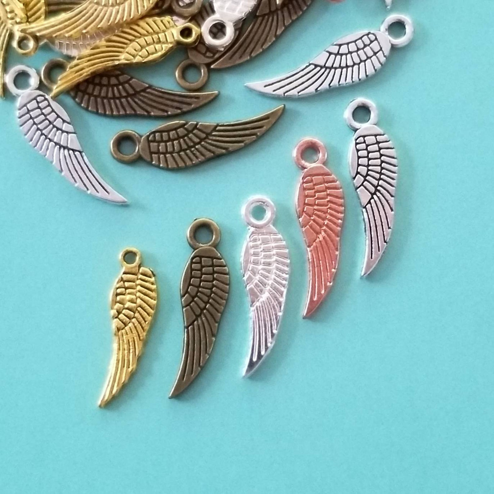 Tiny Wing Charms Colorful Mini Angel Wing Charms Friendship | Etsy