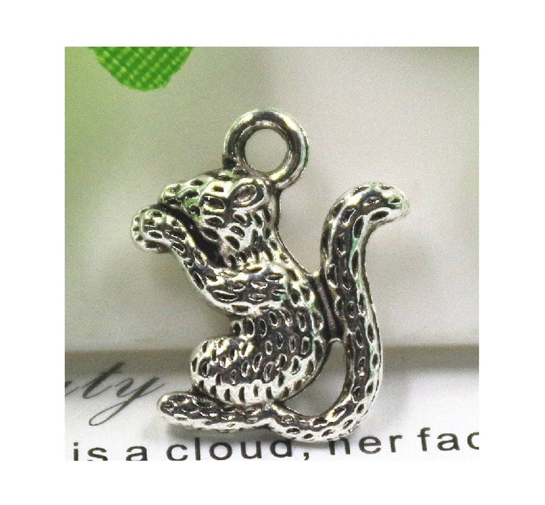 10 Squirrel Charms Small 3D Squirrels Forest Animals Acorn Nut Cute ...