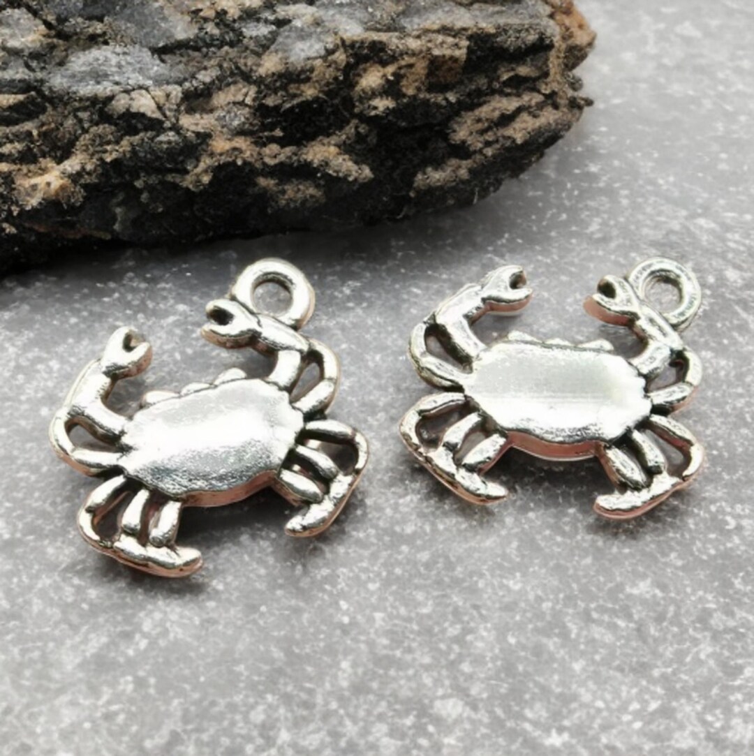 Crab Charms Silver Crabs Beach Charms Crabby Charms Cruise Charms Beach ...