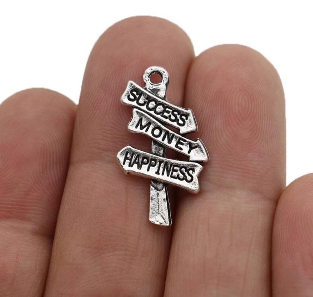 8 Sign Posts Charms Sign Charms Roads Paths to Success Money or ...