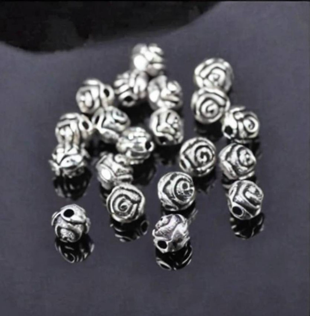 Rose Spacer Beads Mini Round Roses Double Sided Flower Beading Jewelry ...