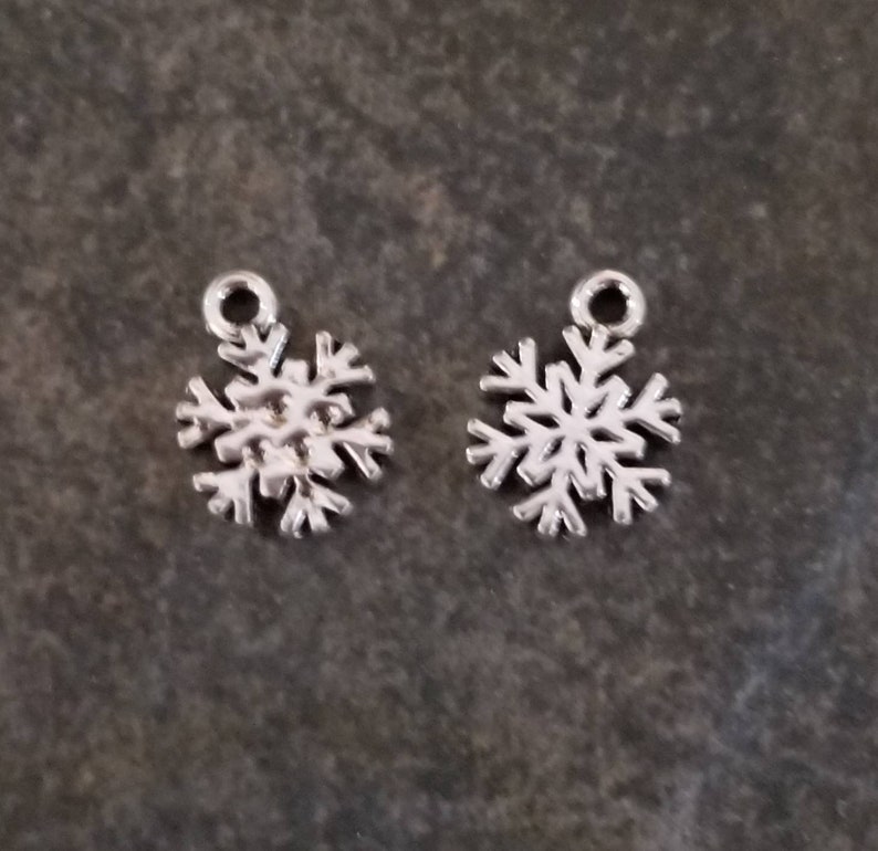 Tiny Snowflake Charms Mini Christmas Charms Holiday Charms Snowflake ...