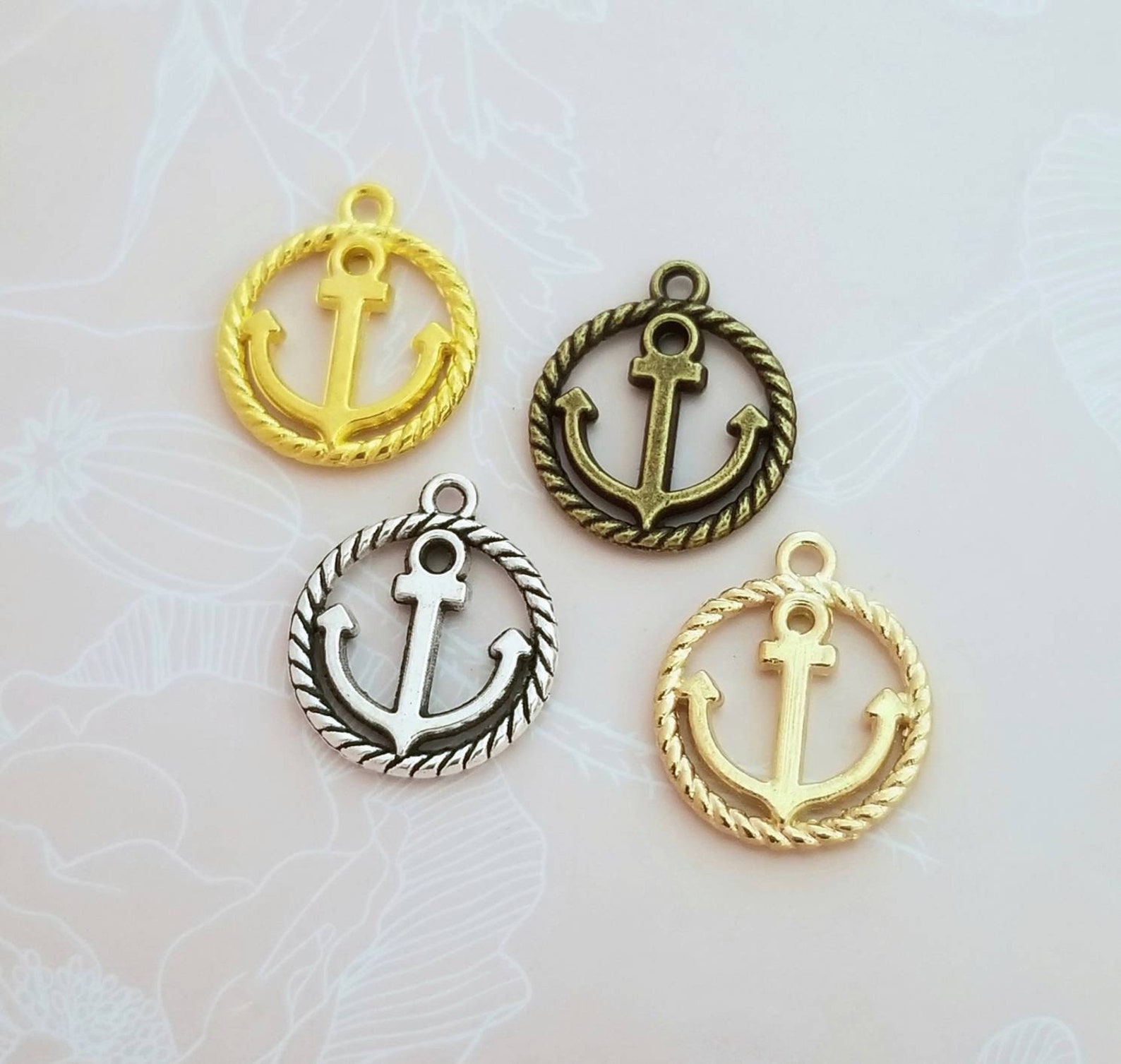 Anchor Charm Assortment Gold Bronze Silver Small Anchors With - Etsy