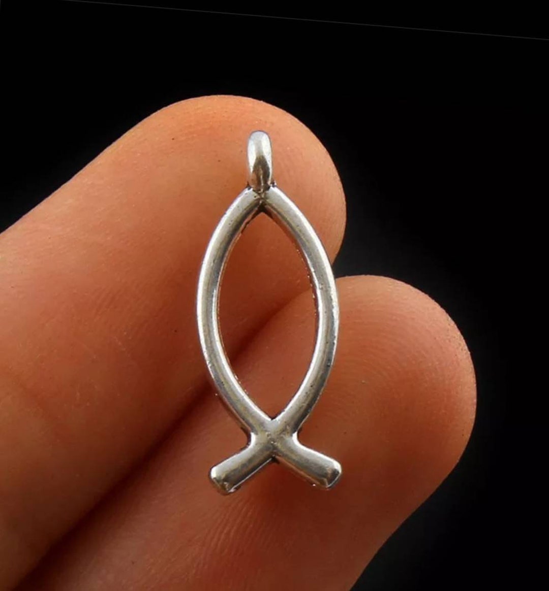 Ichthys Charms Simple Fish Christian Charms Rosary Parts Jewelry ...