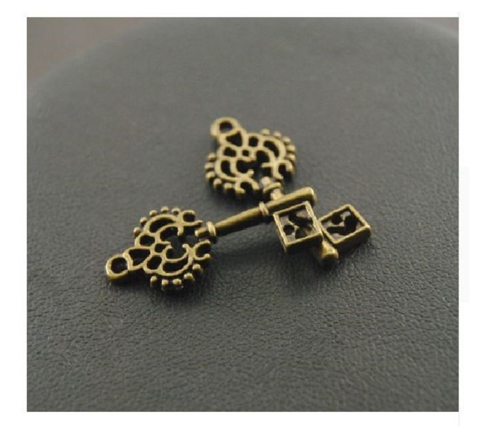 Filigree Key Charms Small Keys Pendants With Heart Detail - Etsy