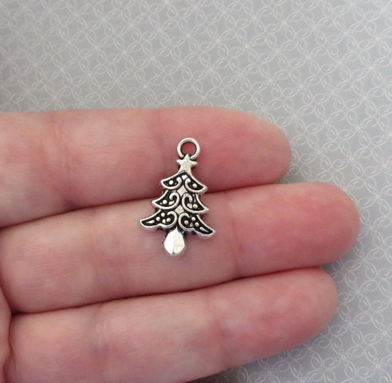 10 Christmas Tree Charms Lovely Curled Branches Trees Great Size ...