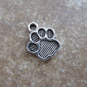 10 Paw Charms Cute Little Striped Paw Print Charms Dog Cat Pet Charms ...