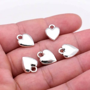 10 Beautiful Heart Charms Small Heart Charms Valentine's Day Charms ...