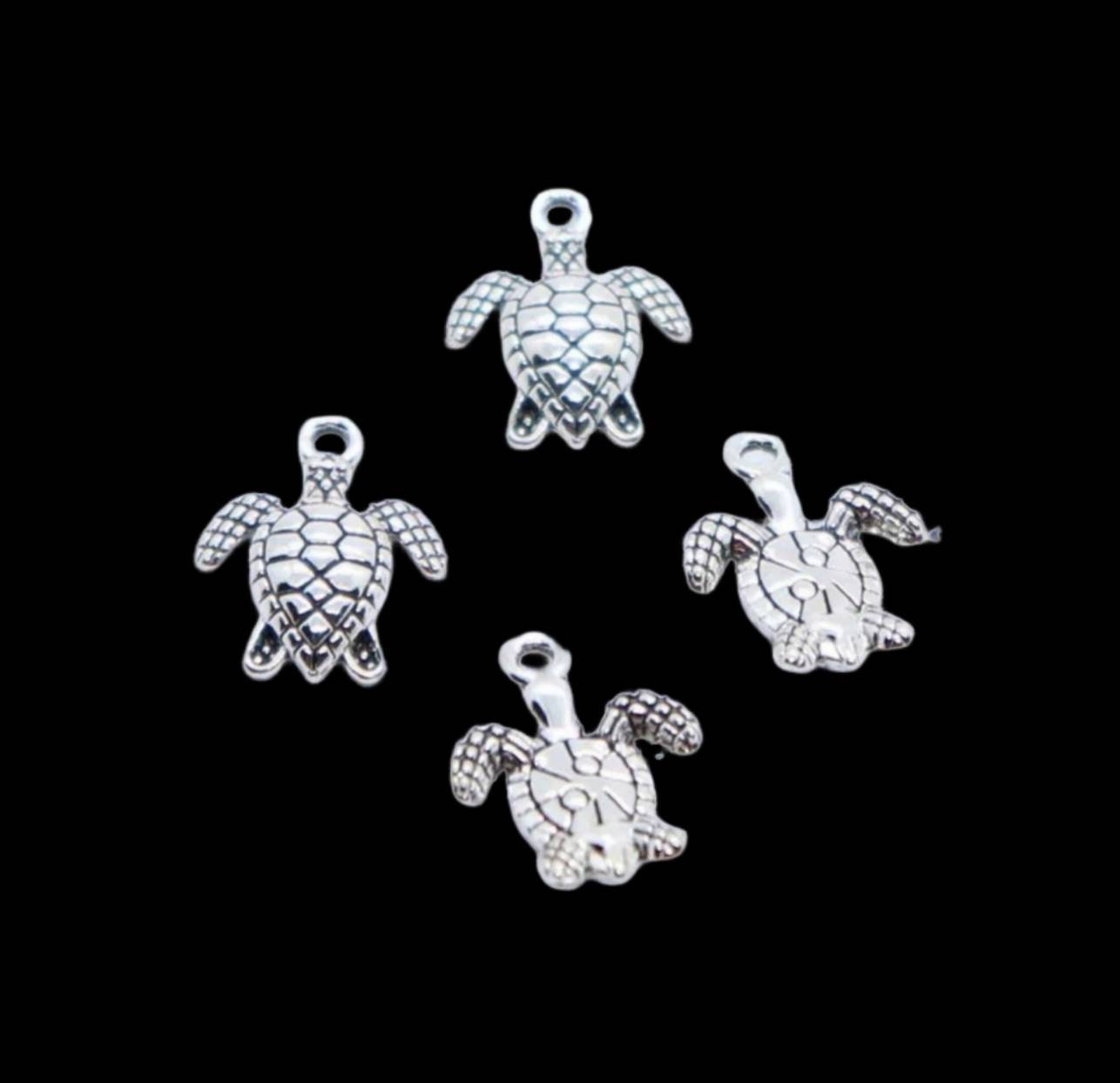 10 Little Sea Turtle Charms Mini Sea Turtle Charms Ocean Life - Etsy