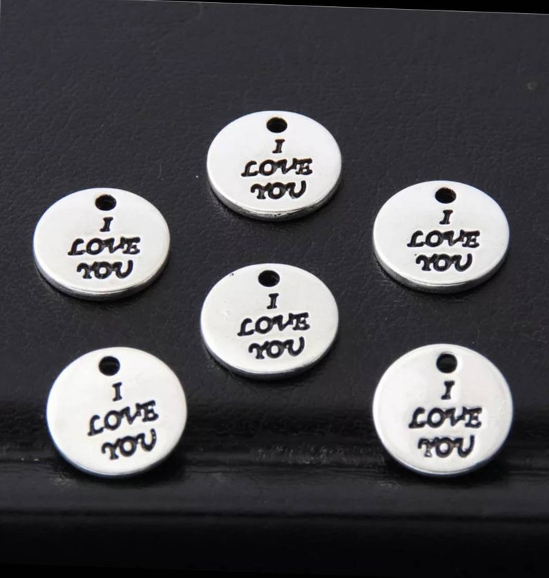 Tiny I Love You Charms Little Circles of Love Tokens Tags Love ...